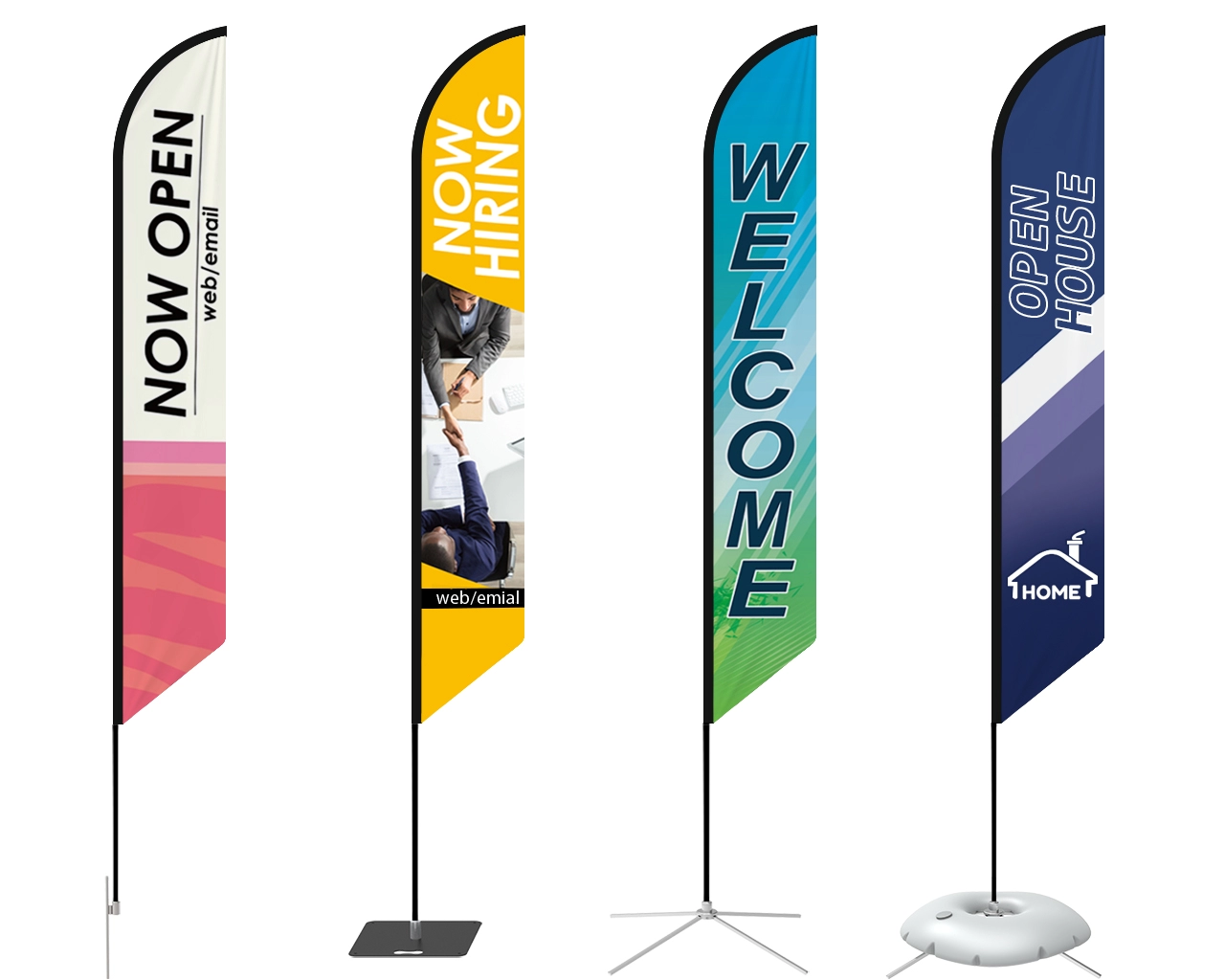 Custom Feather Angled Flag Banners & Printing Online USA - Signleader